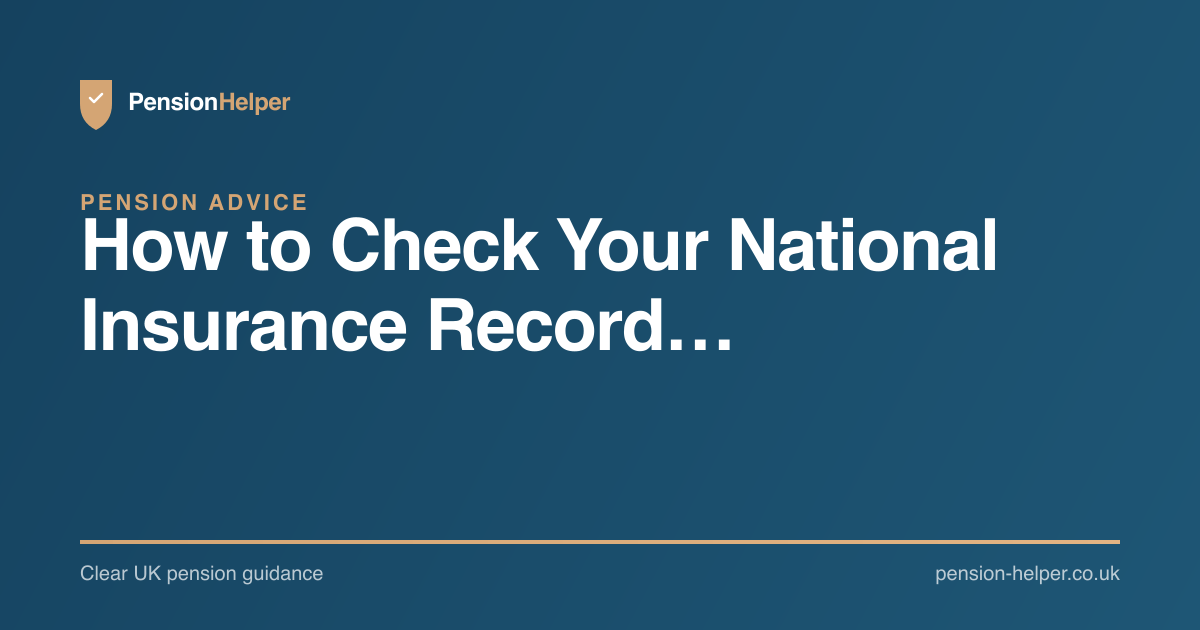 How to Check Your National Insurance Record… | PensionHelper